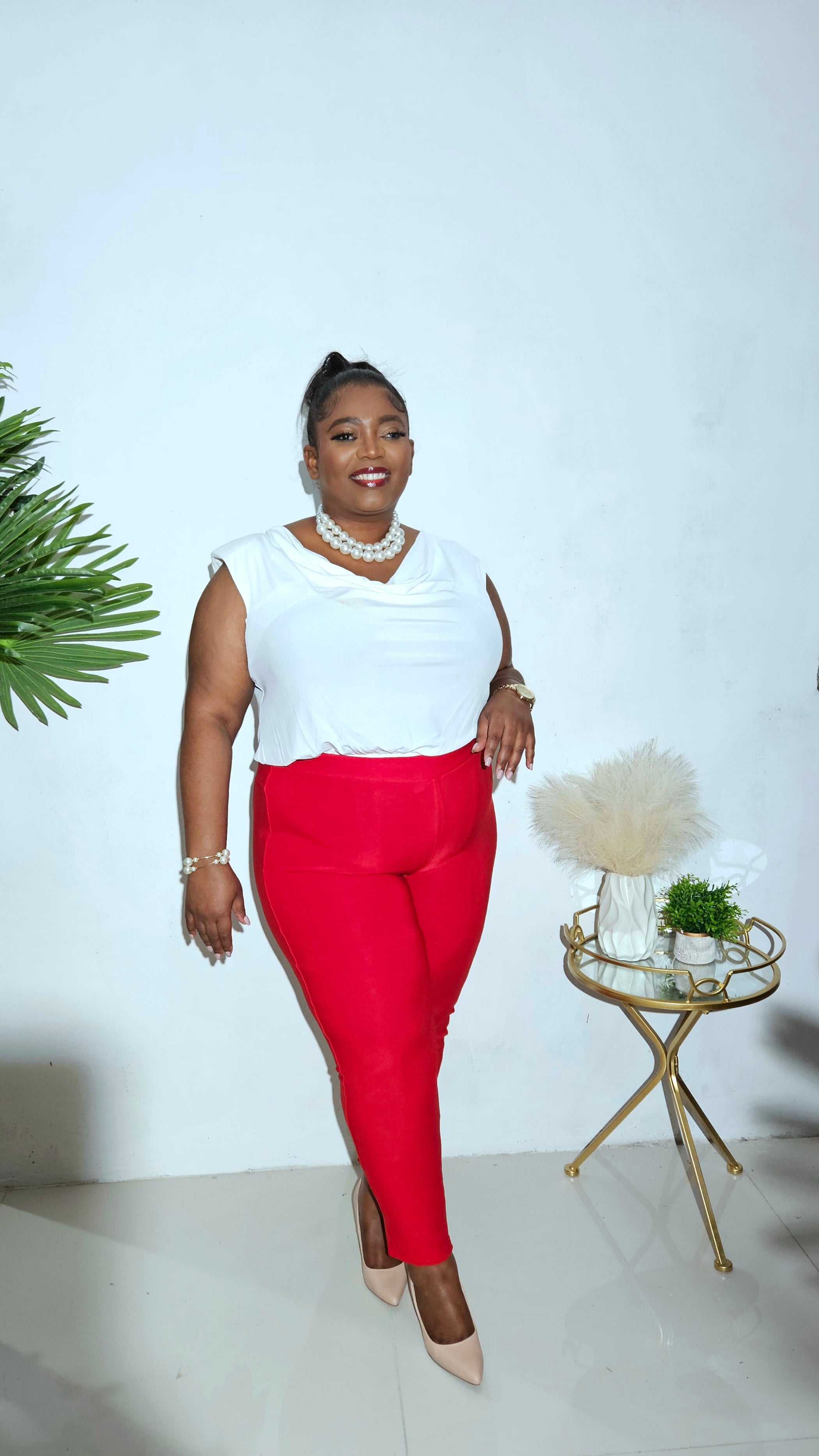 Sculpt Scuba Pants || Red – Curvy Definition Plus